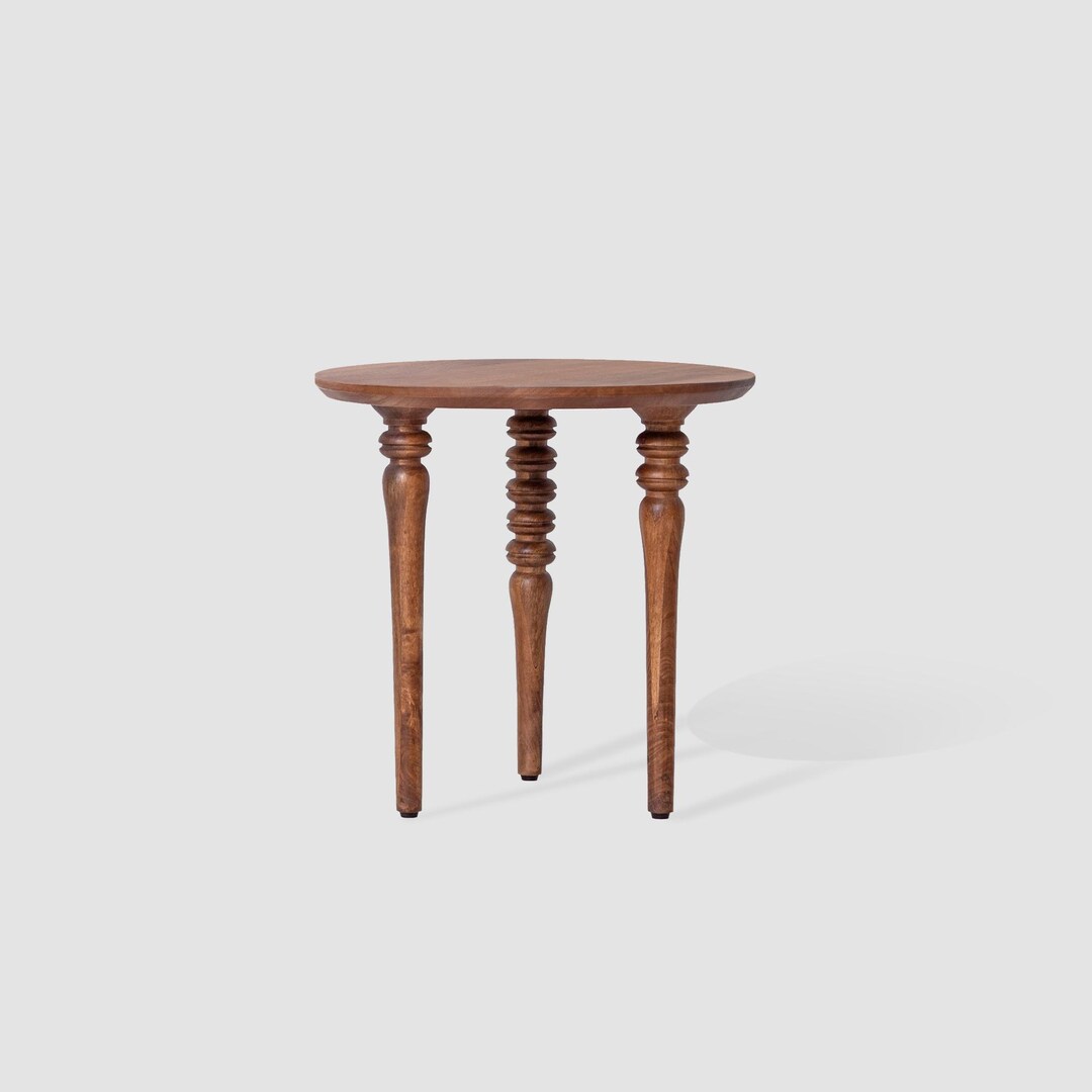 Elegant Wooden Side Table With Carved Legs - Etsy