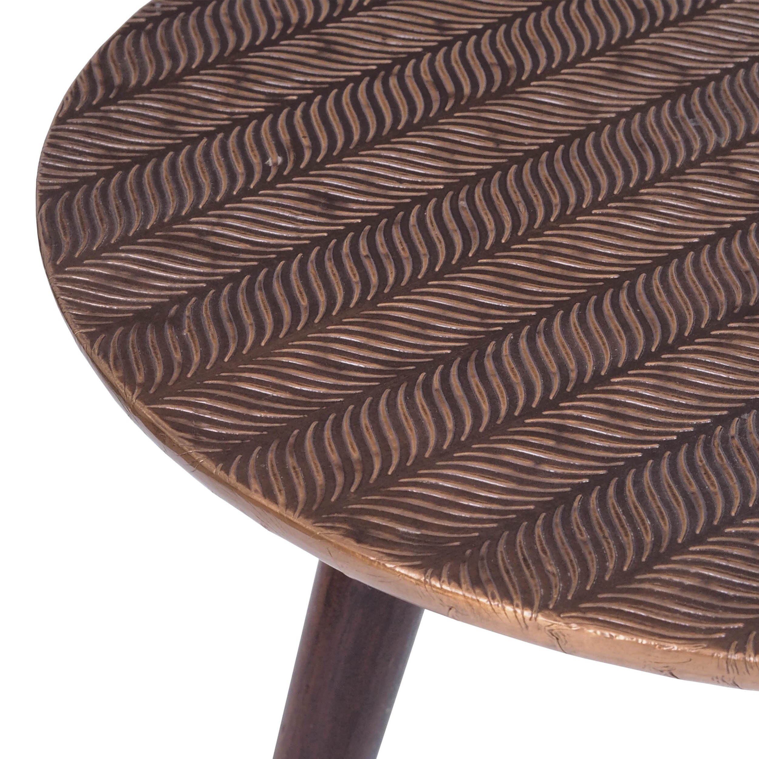 Hammered Copper Side Table: Mid-century Modern Accent Table - Etsy