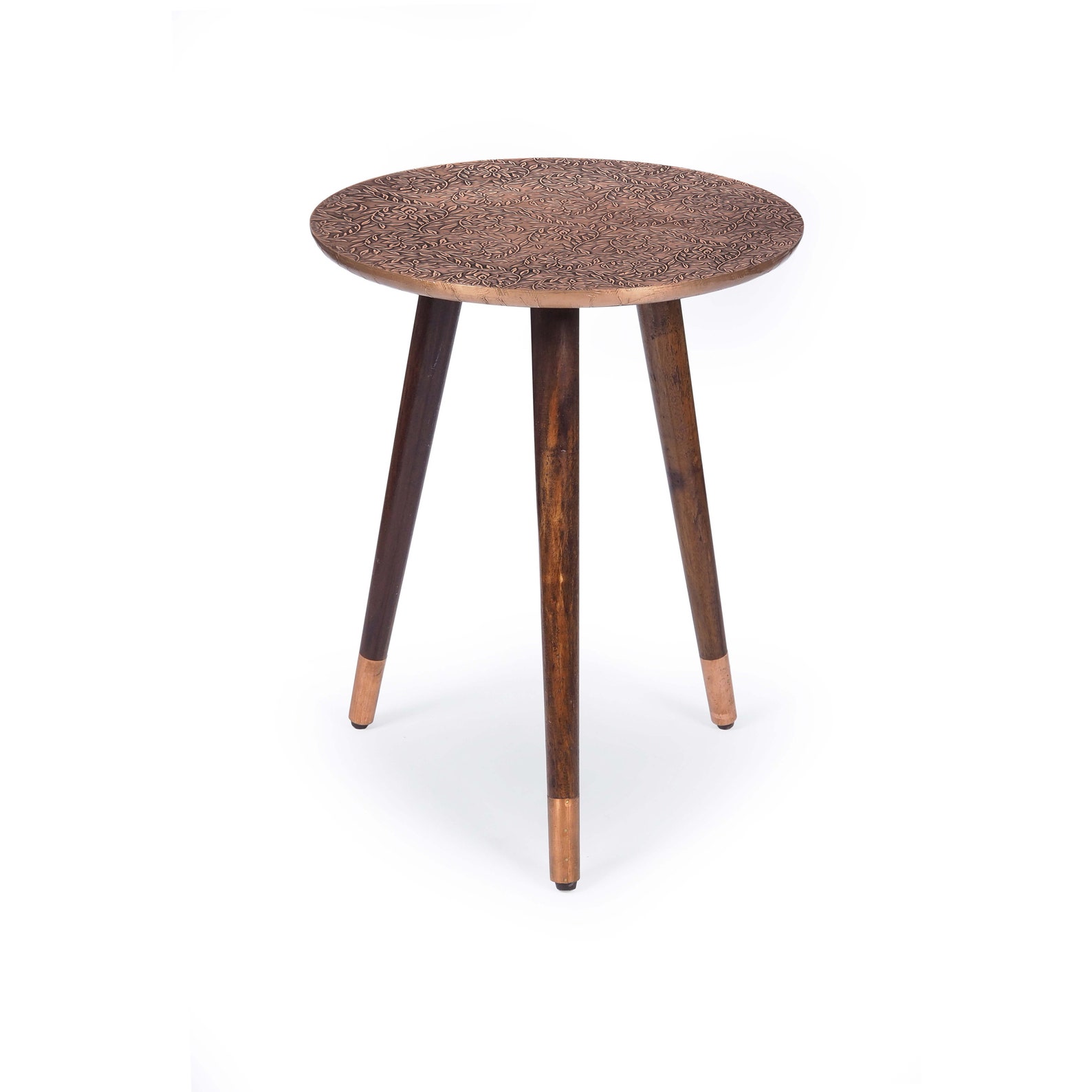 Hammered Copper Side Table: Mid-century Modern Accent Table - Etsy