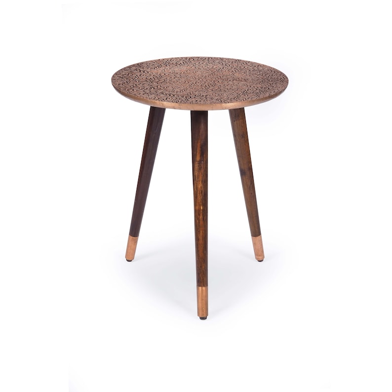 Hammered Copper Side Table: Mid-century Modern Accent Table - Etsy
