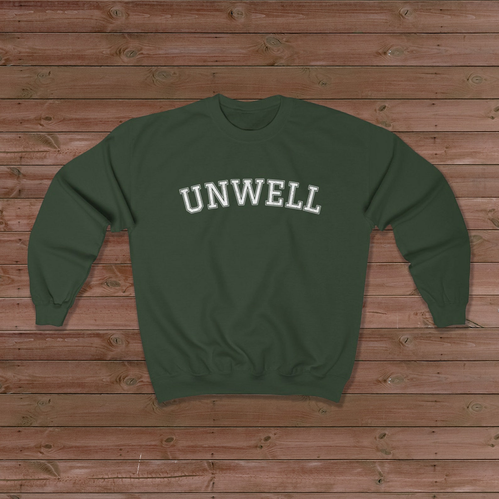 Unwell Collegiate Crewneck Sweatshirt Tummy Ache Shirt - Etsy
