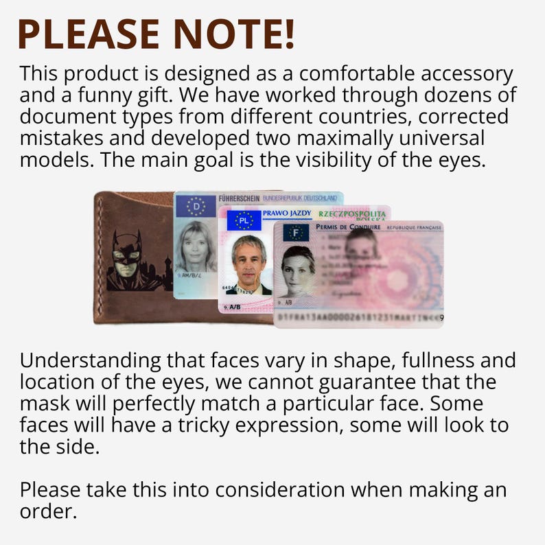 Bat ID Card Holder Superhero Id Wallet Comic Leather Wallet Mask Id ...