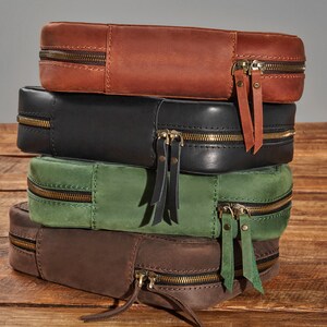 Leather Cable Organizer, Premium Leather Tech Organizer Pouch, Travel ...