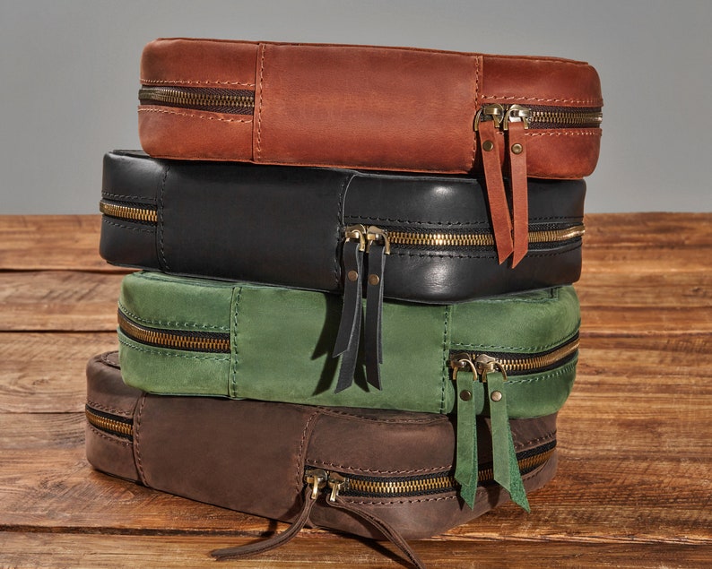 Leather Cable Organizer, Premium Leather Tech Organizer Pouch, Travel ...