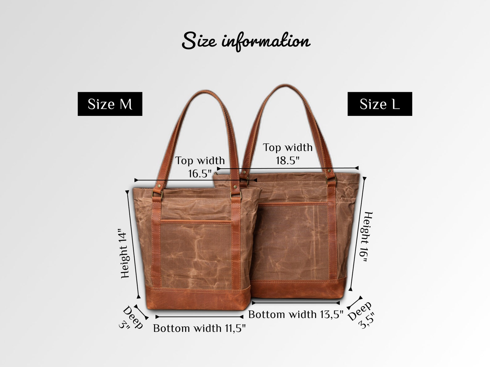 Zippered Canvas Tote, Canvas Tote Bag Gift, Large Canvas Shopper, Waxed Cotton Canvas, Shopping ...