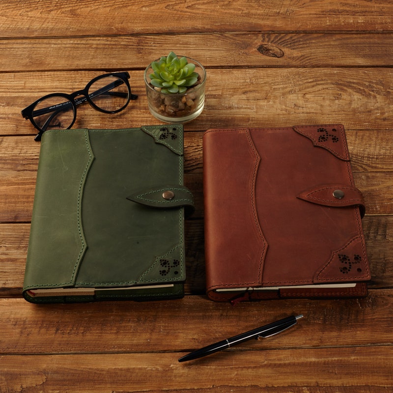 Leather Book Cover - Etsy