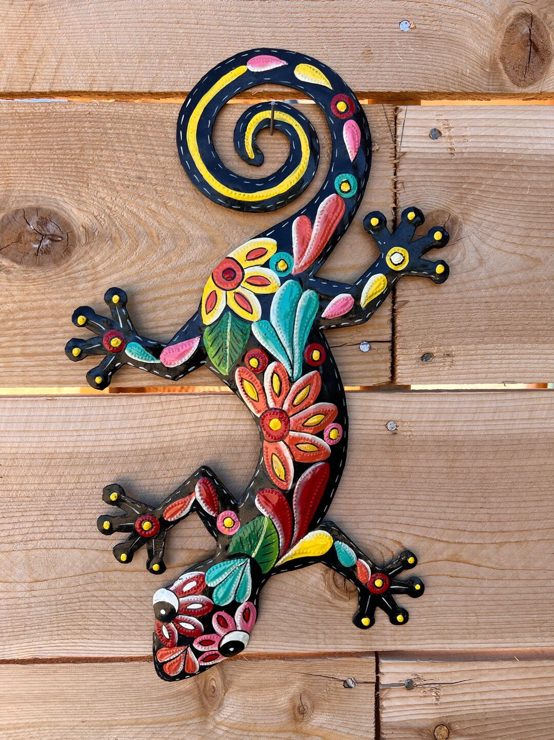 Lizard / Gecko/ Metal Art / Garden Decor / Haitian Art Enchanto - Etsy
