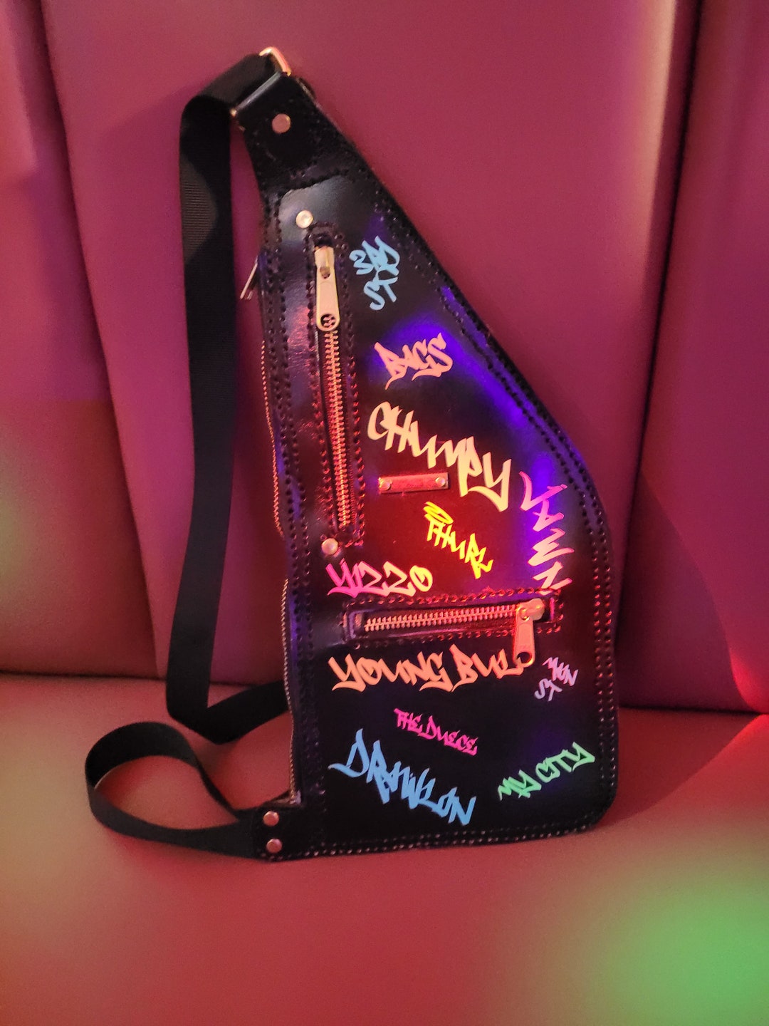 Philly Slang Graffiti (words Glow in the Dark) Crossbody Bag - Etsy