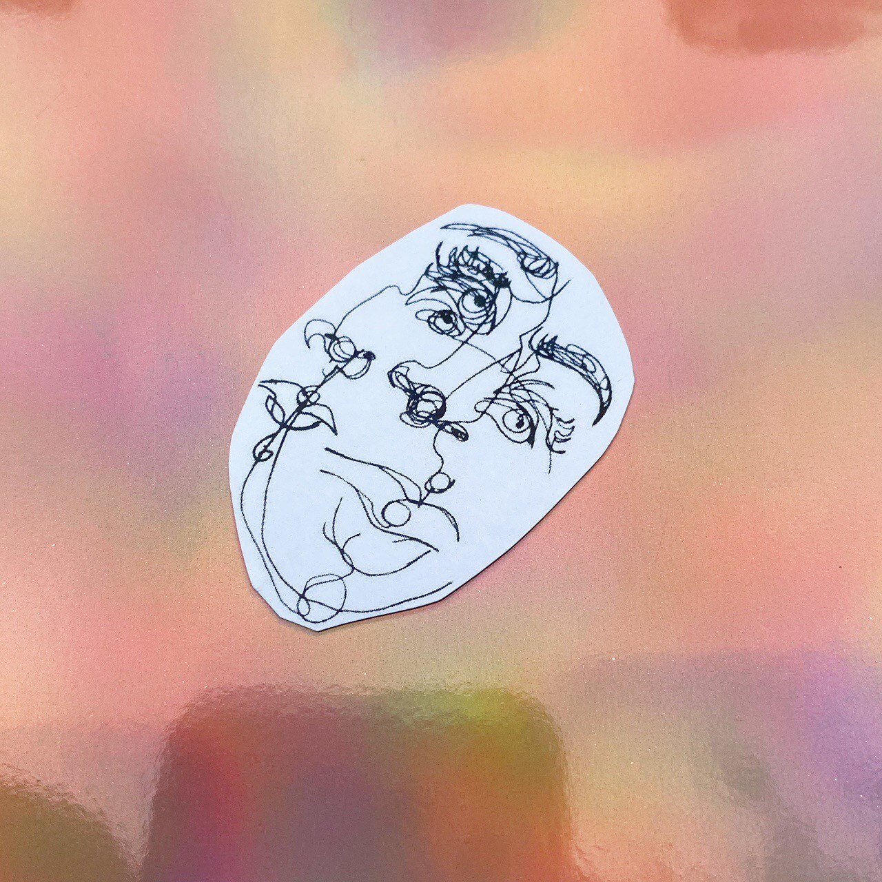 The Continuous Contour Face Stickers - Etsy