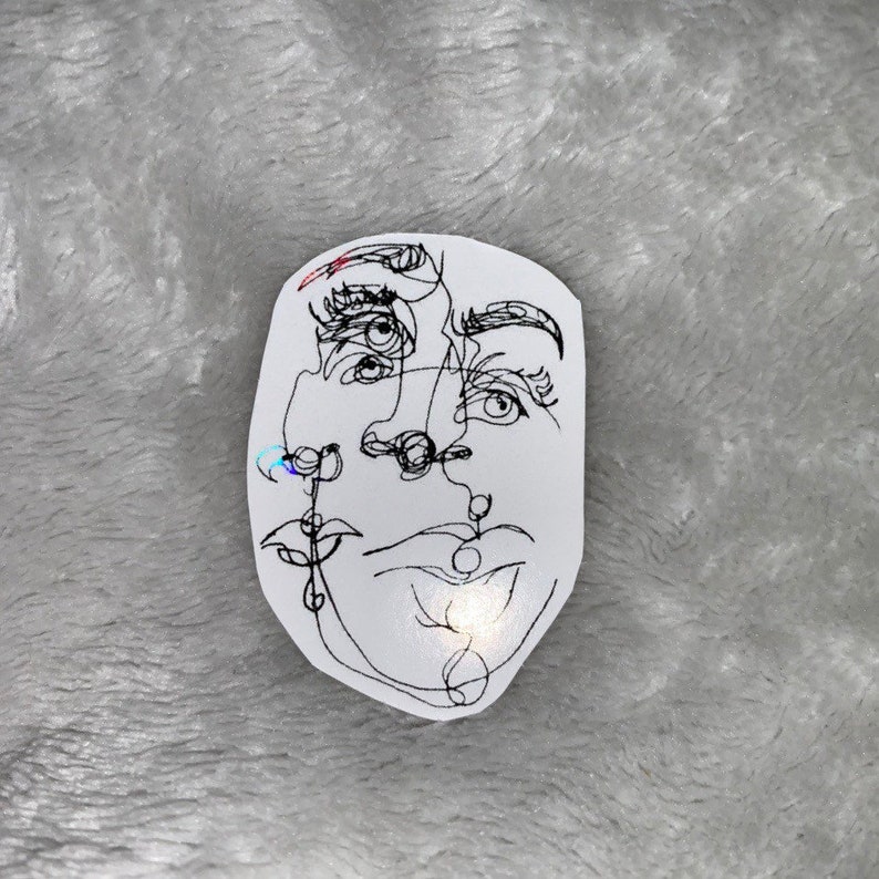 The Continuous Contour Face Stickers - Etsy