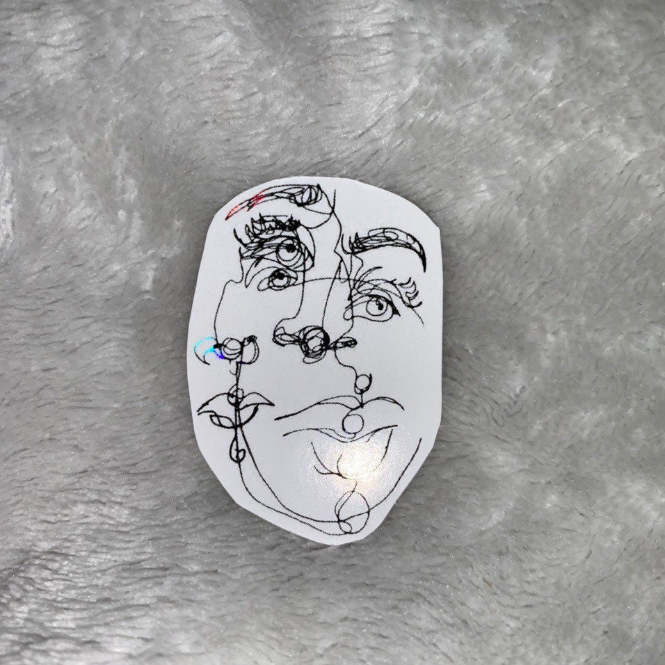 The Continuous Contour Face Stickers - Etsy