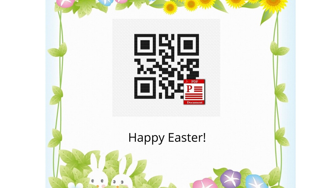Happy Easter QR Code Cross Stitch Pattern, Suitable Design for Handmade ...