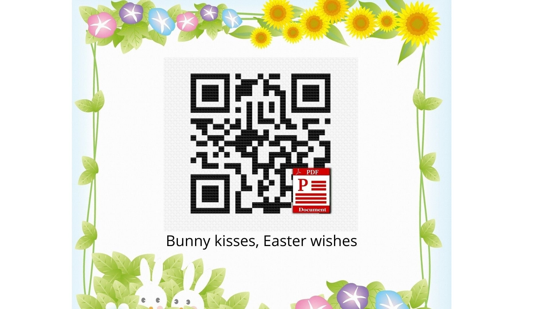 Craft Supplies & Tools Needlepoint Easter wishes QR Code Bunny kisses ...