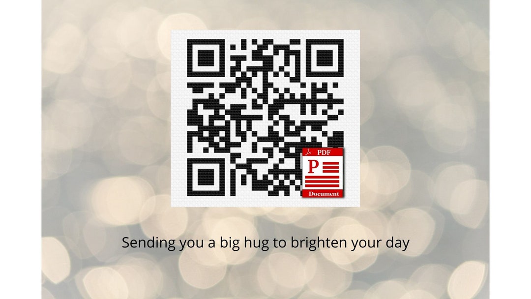 Cross Stitch QR Code Pattern, Cross Stitch Card Pattern, Just Because ...