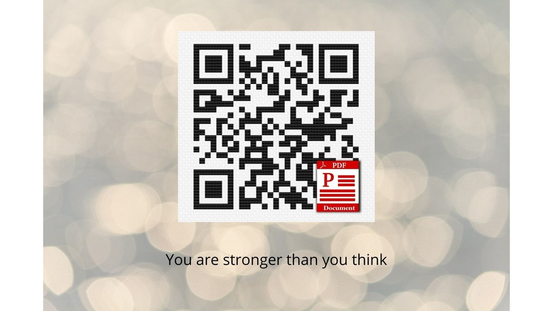Cross Stitch QR Code Pattern, You Are Stronger Than You Think, Cross ...