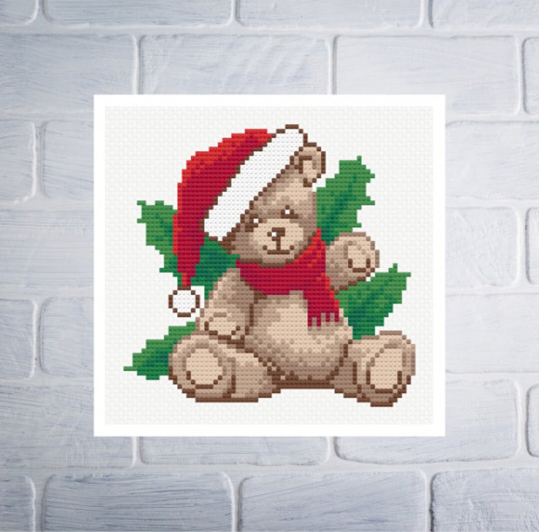Teddy Bear Cross Stitch Christmas Ornament Pattern, Instant Download ...