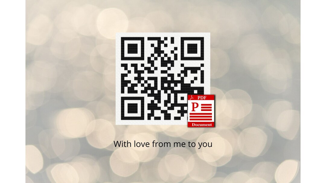 Cross Stitch Valentine QR Code Pattern Nerdy Card Gift Tags - Etsy