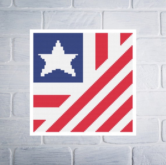 Folded Flag Cross Stitch Pattern 4th of July Quilt Block - Etsy