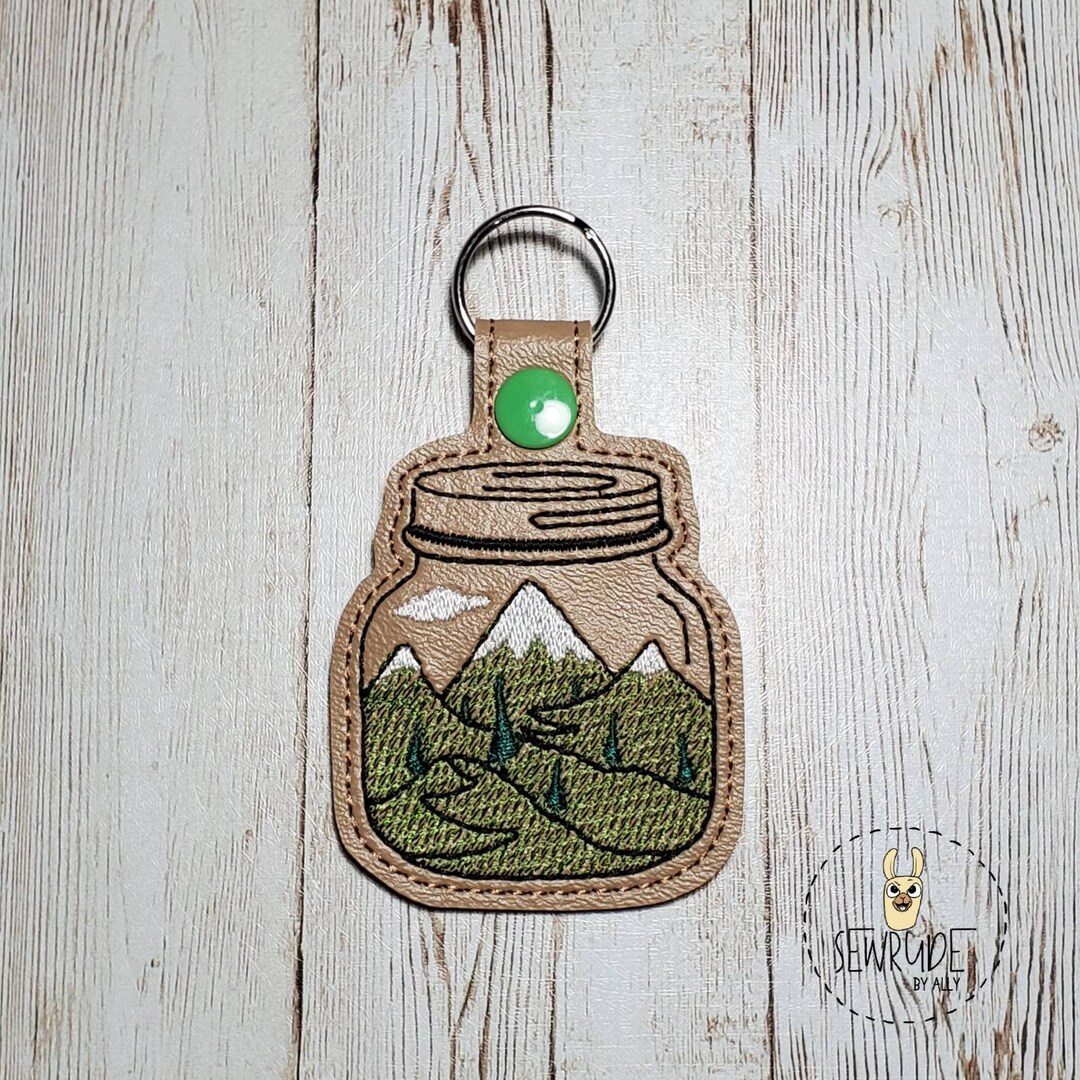 Mountains in a Jar Keychain Adventure Keychain Gift for - Etsy