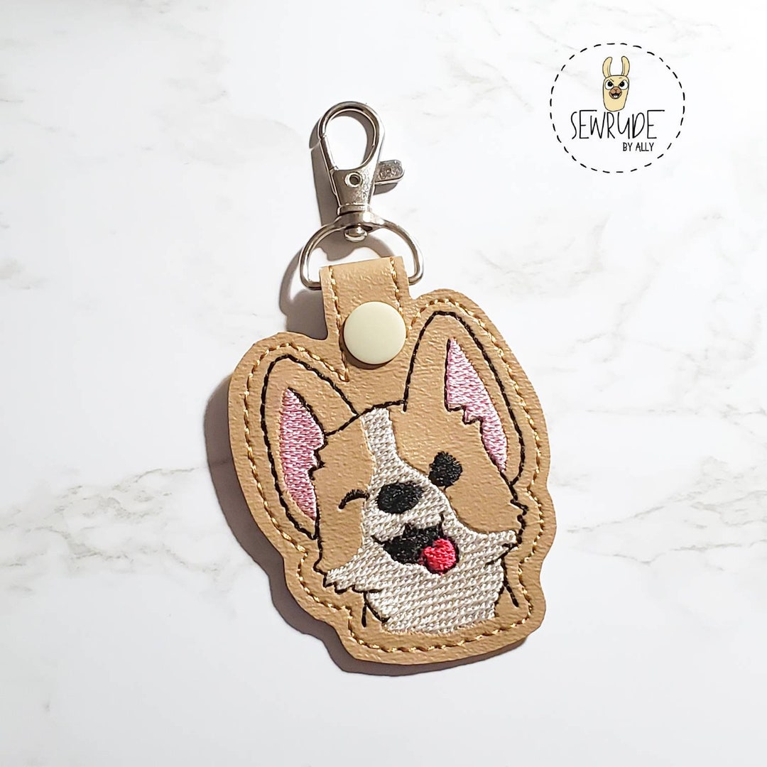 Corgi Keychain Winking Corgi Keyfob Cute Dog Face Bag Tag - Etsy