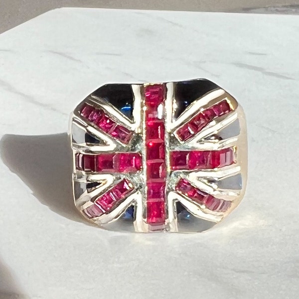 Union Jack Ring - Etsy