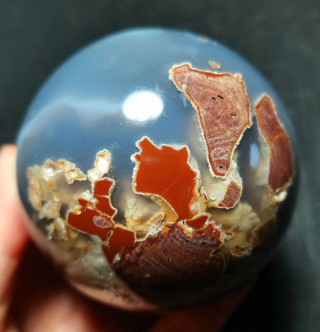 AAA Natural Polished Football Agate Crystal Sphere Ball Healing/palm ...