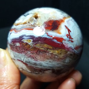 AAA Natural Polished Mexico Banded Agate Crystal Sphere Ball Healing ...