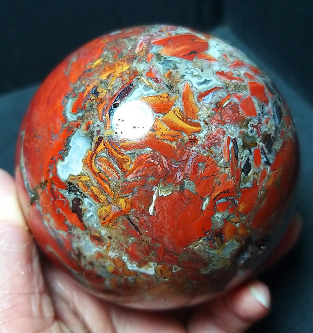 AAA Natural Polished Warring States Red Agate Crystal Sphere Ball ...