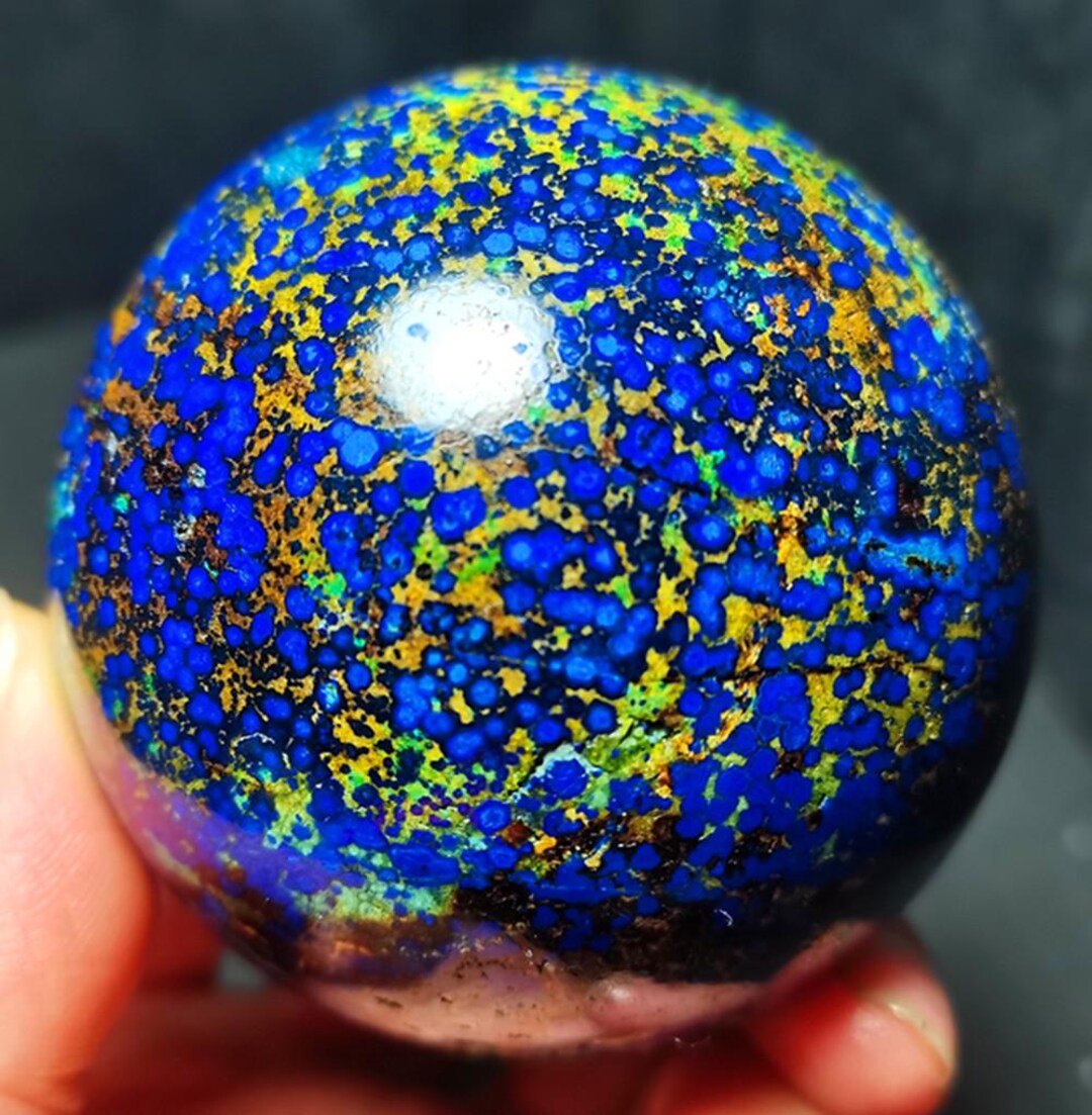 Blue Malachite Azurite Crystal Ball, Healing Stone, 65mm - Etsy