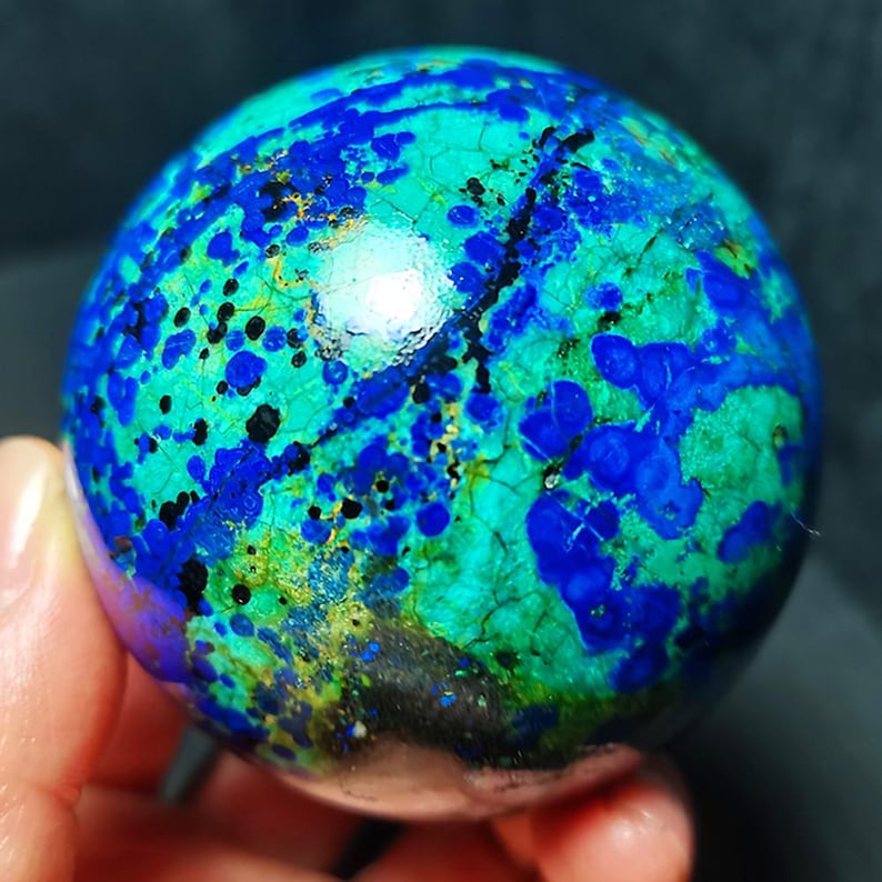 Blue Malachite Azurite Crystal Ball, Healing Stone, 65mm - Etsy
