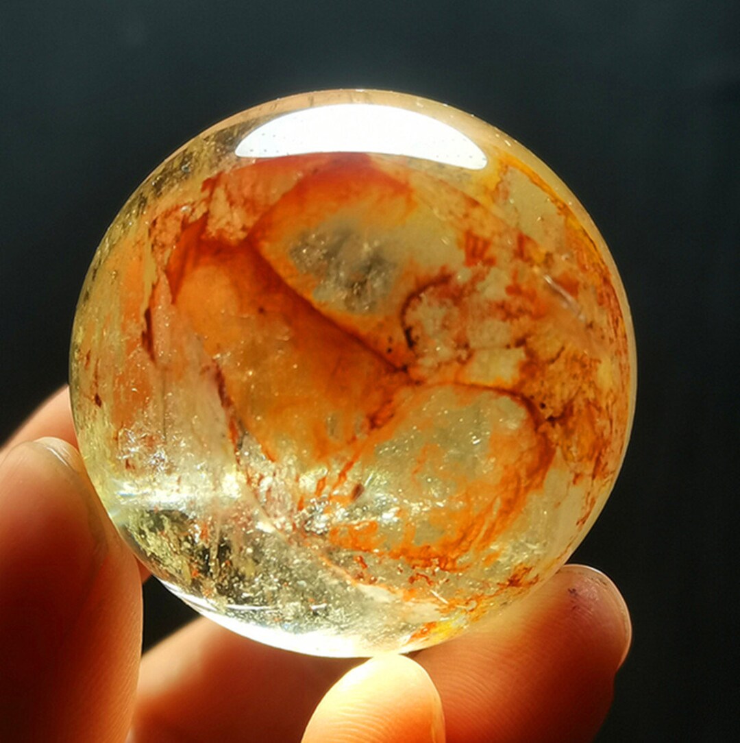 AAA Natural Garden Colorful Phantom Quartz Ball Healing Crystal /energy ...