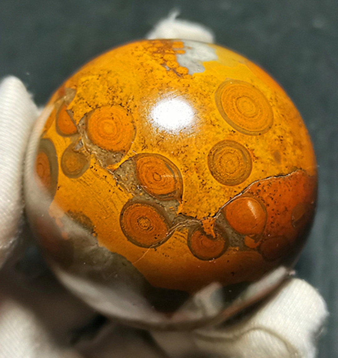Natural Money Agate Crystal Sphere: Polished Reiki Palm Stone - Etsy