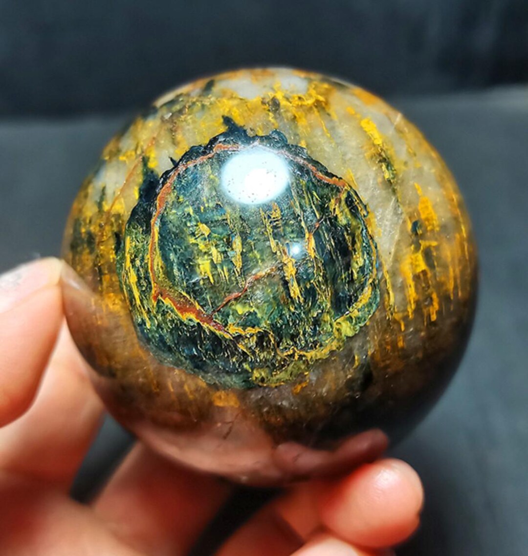 AAA Natural Namibia " Pietersite" Gemstone Sphere Ball Healing /palm ...