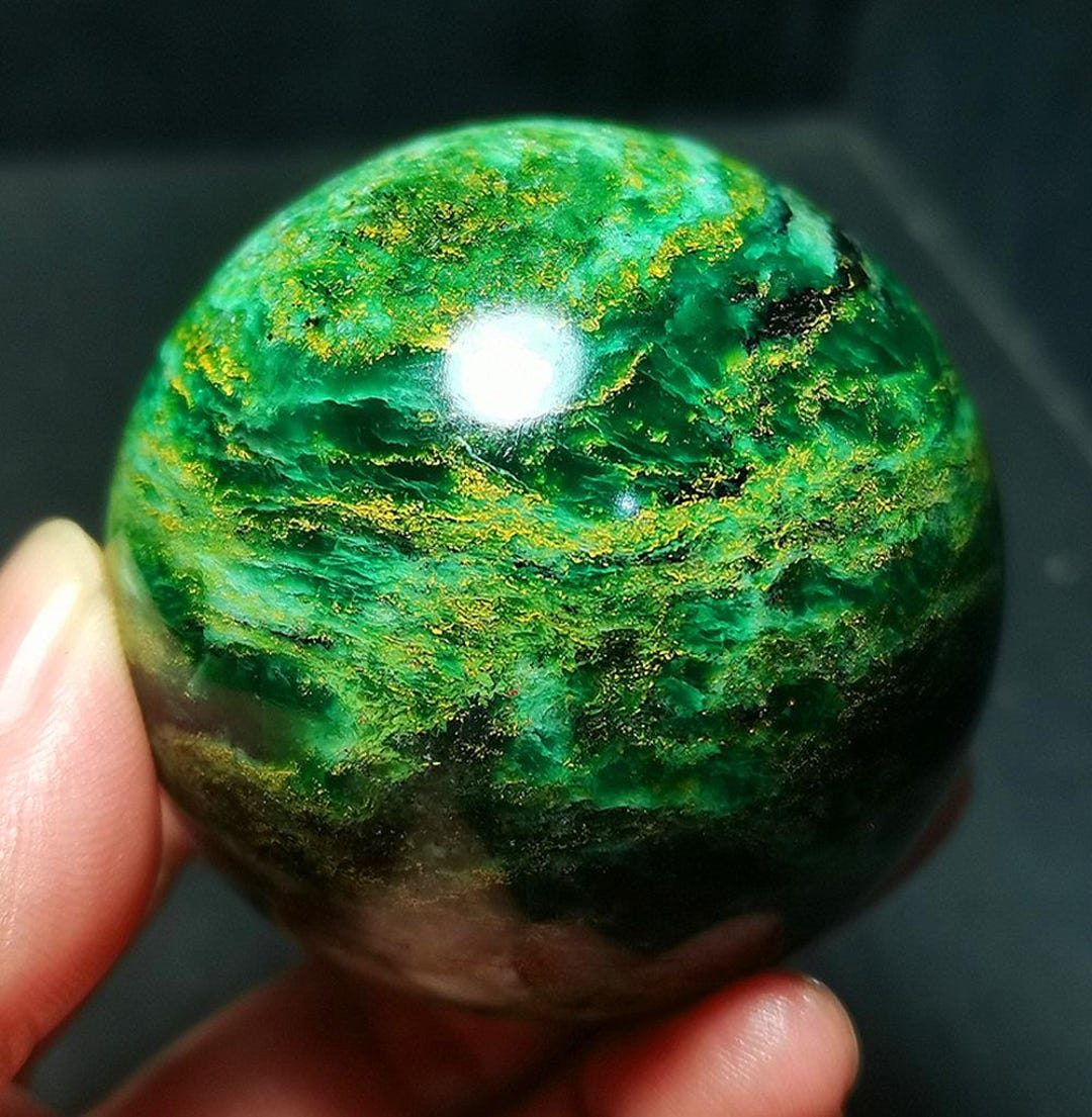 RARE Natural African Green Emerald Jasper Crystal Ball Healing /chakra ...