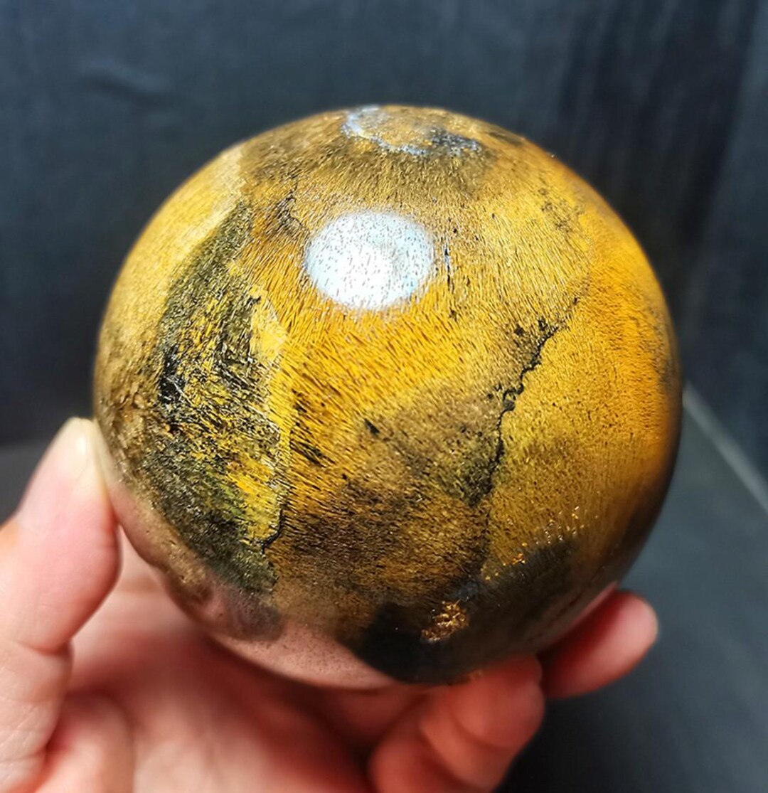 RARE Natural Beautiful Golden Hair Rutilated Quartz Crystal Sphere Healing /healing Agate ...