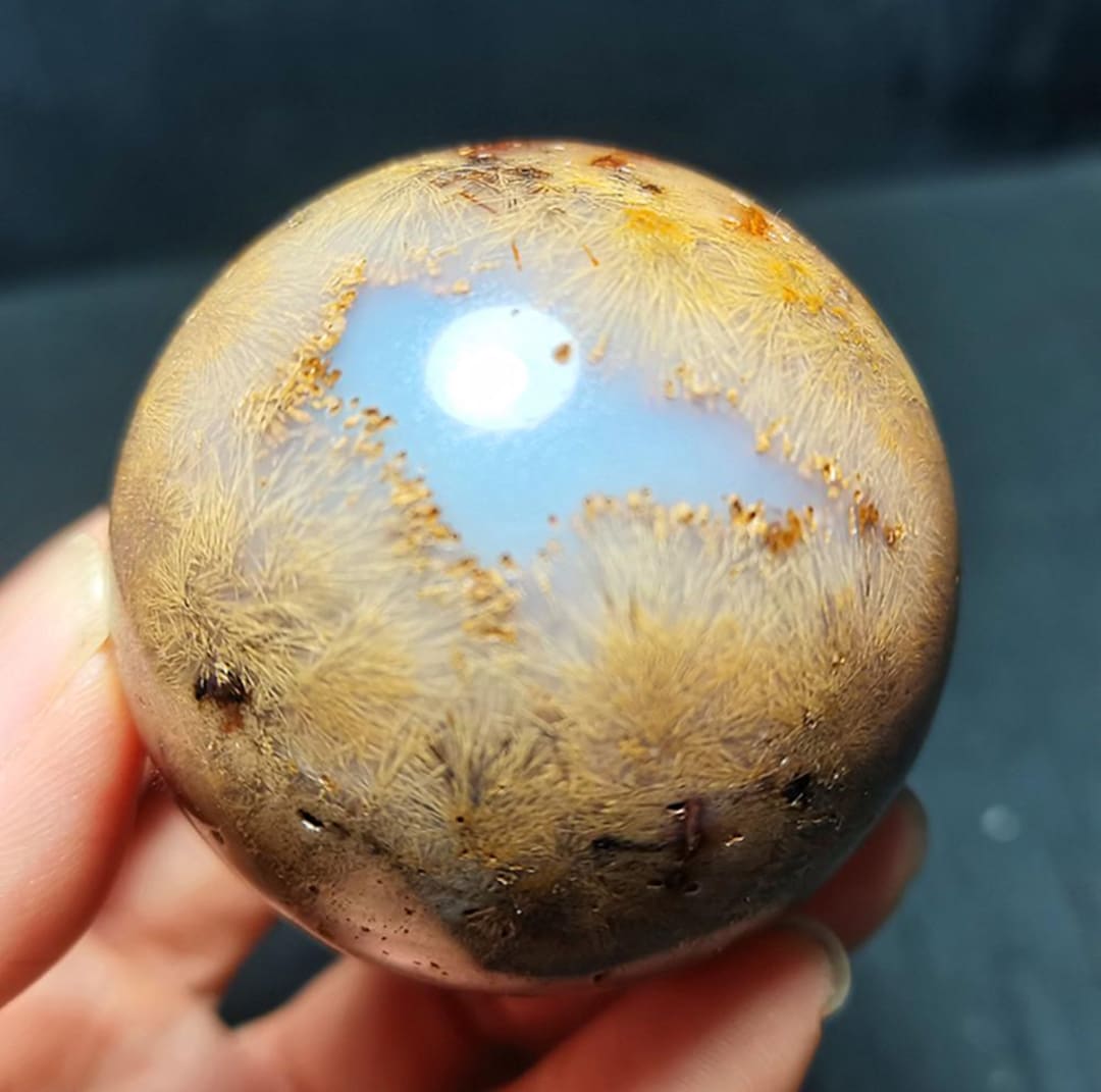 Golden Rutilated Quartz Crystal Ball: Natural Healing Stone, 53mm - Etsy