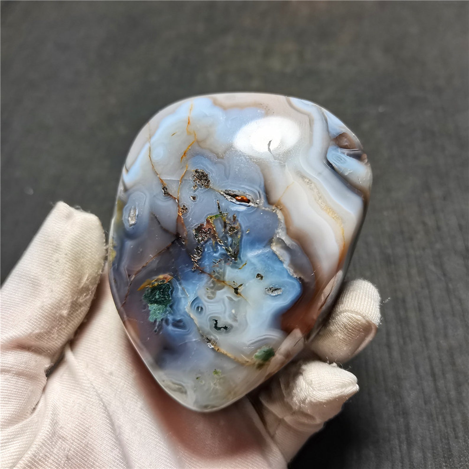 TOP Natural Polished Persian Agate Crystal Madagascar Healing | Etsy