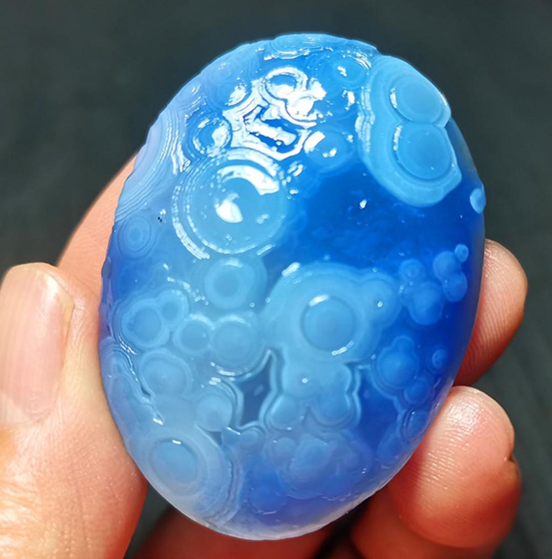 Natural Gobi Agate Eyes Stone: Hand Carved Healing Crystal, 30g - Etsy
