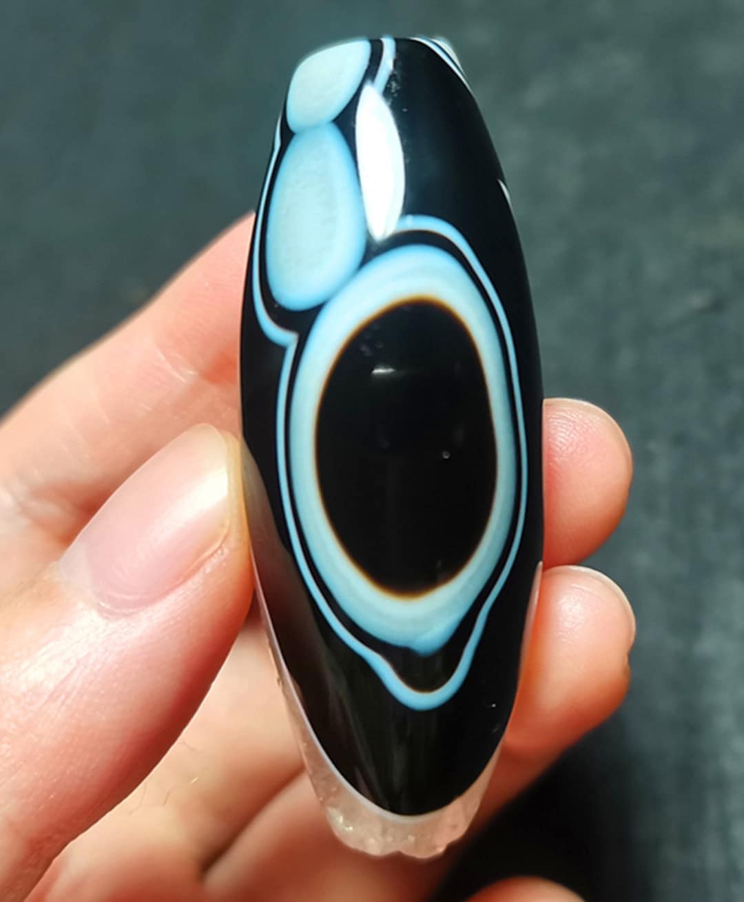 Natural Gobi Agate Eyes Stone: Madagascar Healing Crystal (49x18x18mm ...