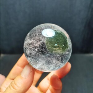 Natural Polished Green Ghost Phantom Eye Quartz Crystal Ball Healing ...