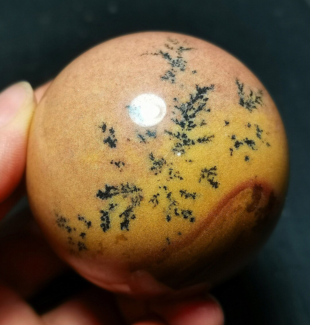 AAA Natural Polishing Small Trees Agate Crystal Ball Healing /palm ...