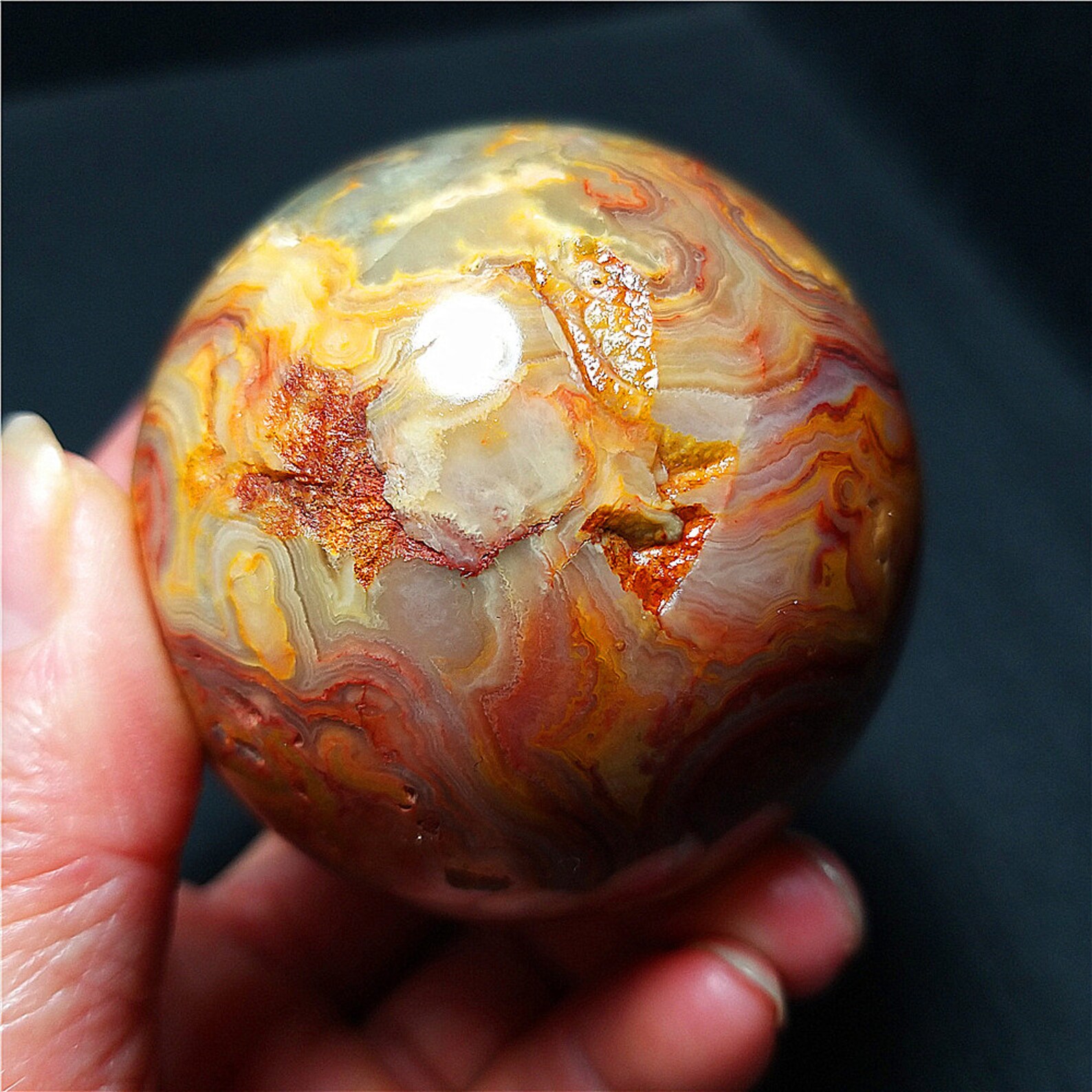 AAA Natural Polished Mexico Banded Agate Crystal Sphere Ball - Etsy