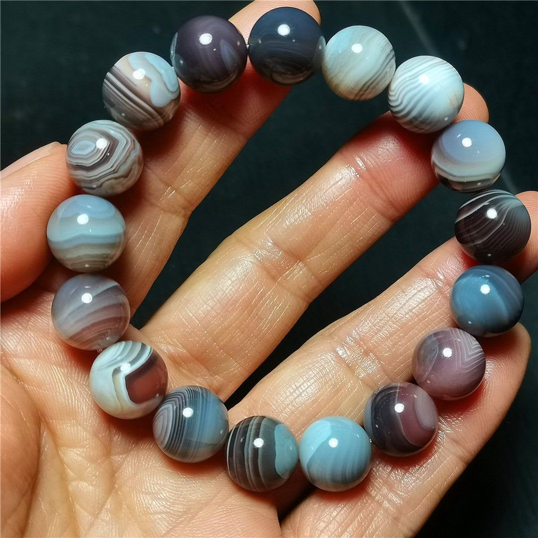 Natural Banded Agate Sphere Bracelet: Stone Healing, Energy Gift - Etsy