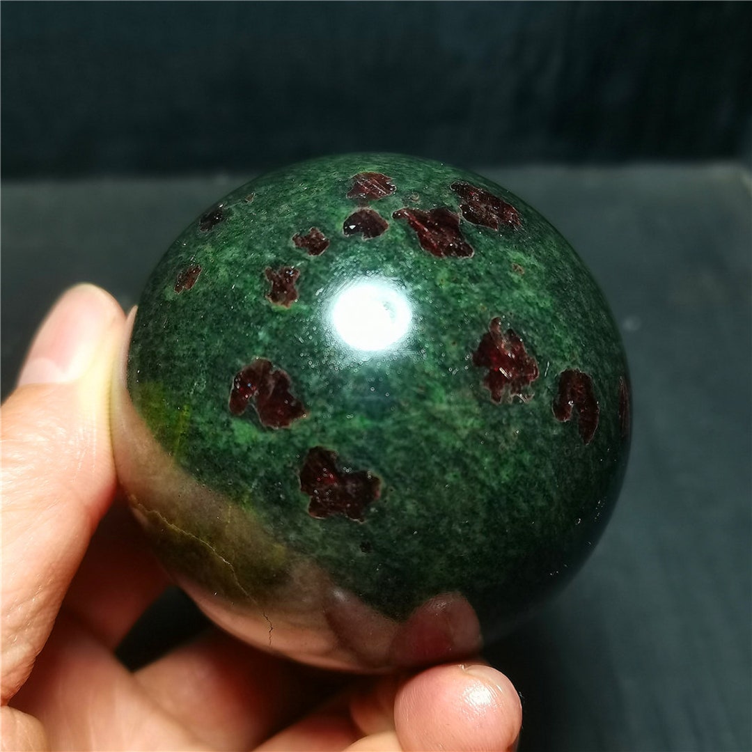 RARE Natural Polished Agate and Garnet Symbiotic Crystal Sphere Ball ...