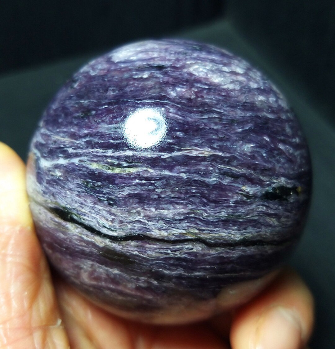 AAA Top Quality Natural Purple Charoite Crystal Sphere Ball Healing ...