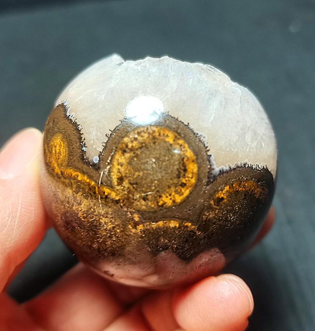 Natural Gobi Agate Eyes Geode Ball: Healing Stone, Energy Gift - Etsy