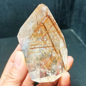 Rare Natural Clear Golden Rutilated Inclusions Quartz Gold Needles ...