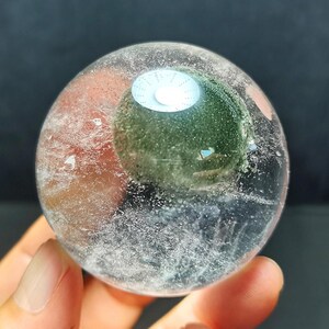 Natural Polished Green Ghost Phantom Eye Quartz Crystal Ball Healing ...