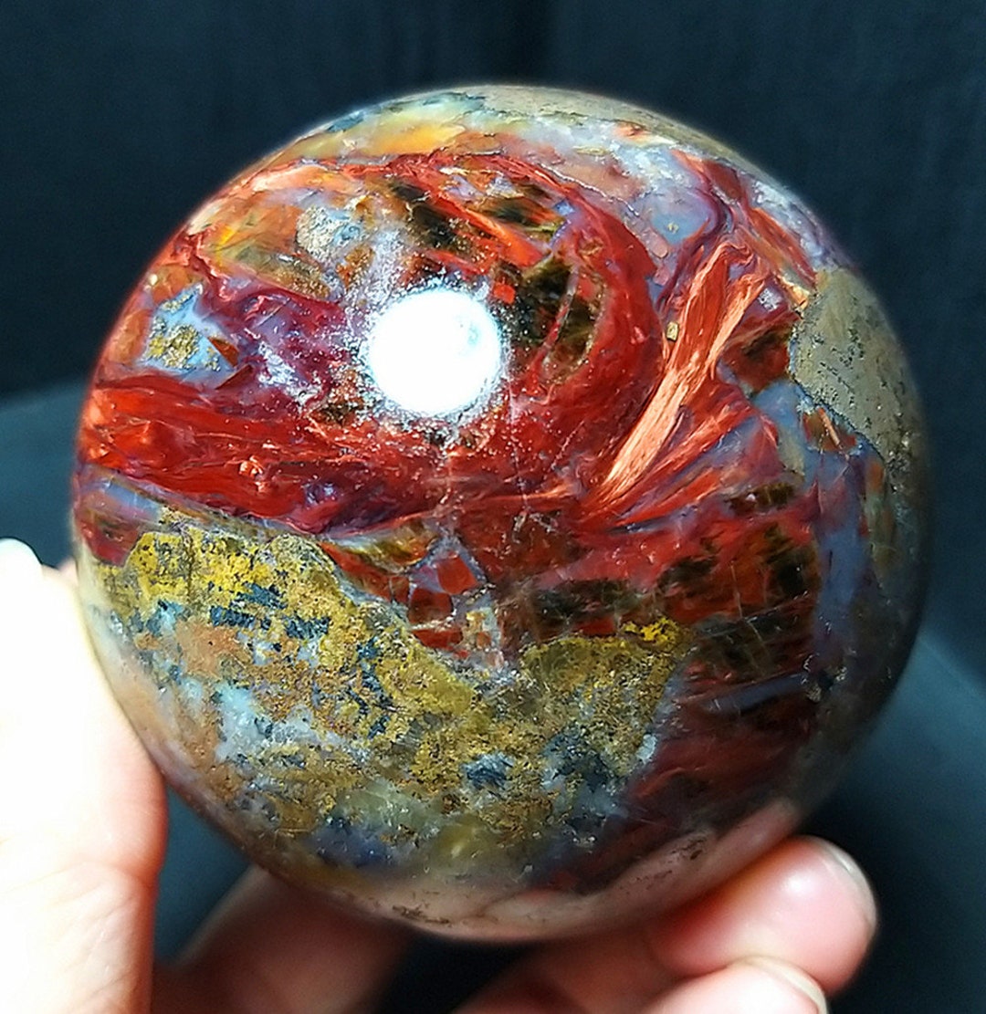 AAA Natural Rare Namibia " Pietersite" Gemstone Sphere Ball Healing ...