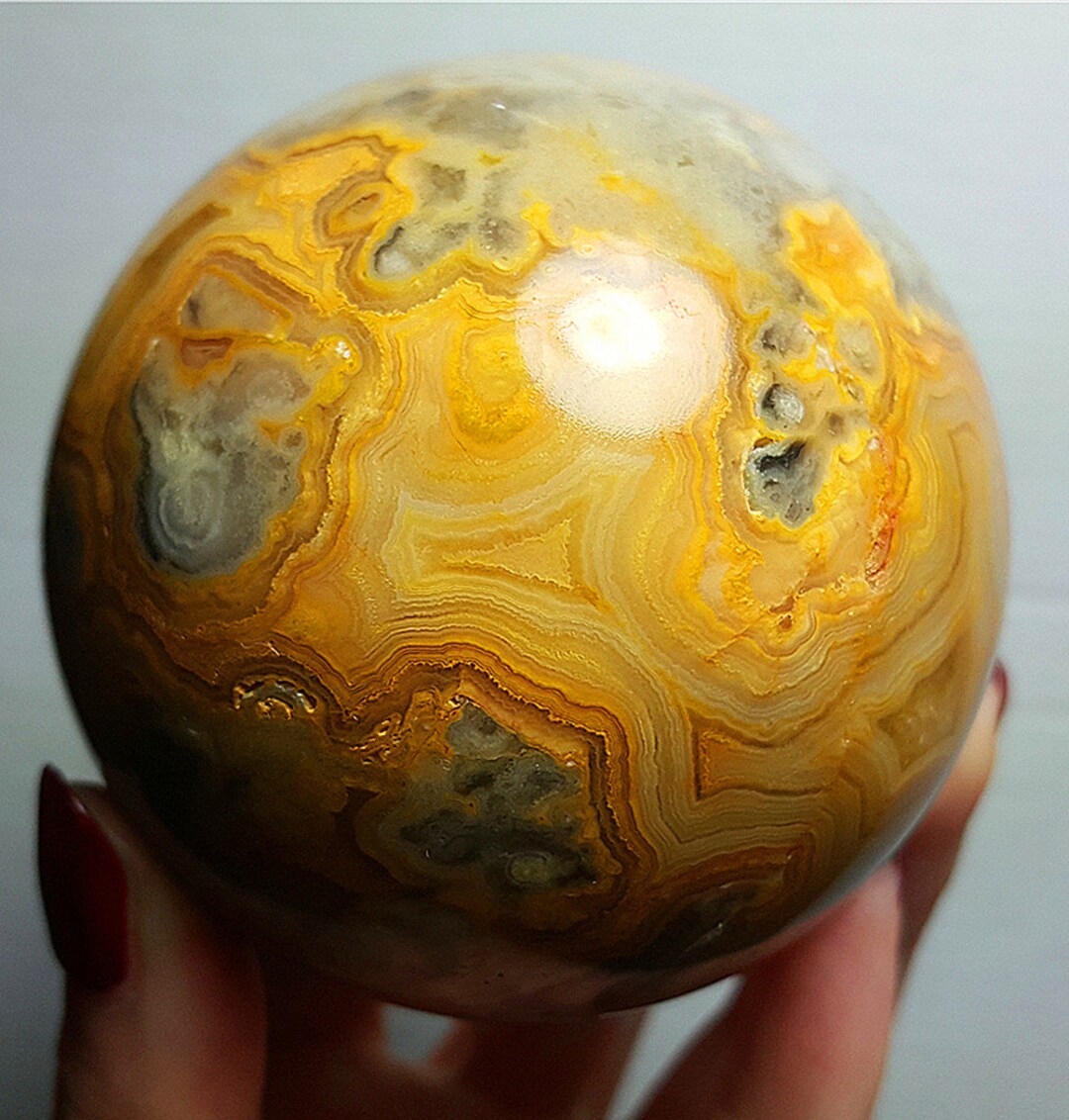 TOP Natural Polished Mexico Banded Agate Crystal Sphere Ball Healing ...